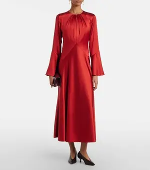 Veronica Beard Ezri Silk-blend Satin Midi Dress