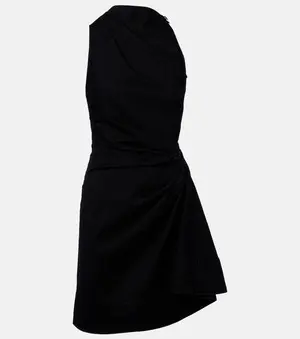 Alexander McQueen Draped Cotton Minidress