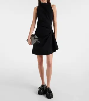 Alexander McQueen Draped Cotton Minidress