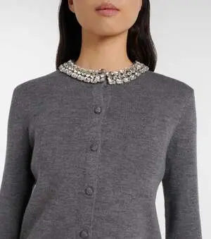 Veronica Beard Daro Embellished Wool Cardigan