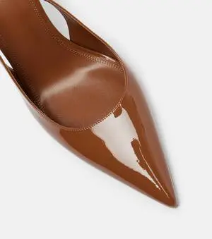 Paris Texas Lidia 105 Patent Leather Slingback Pumps - Brown