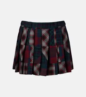 Miu Miu Patchwork Plaid Virgin Wool Miniskirt - Multicoloured
