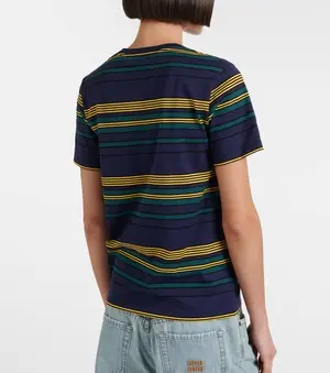 Miu Miu Striped Cotton Jersey T-shirt