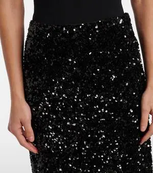 Vince Sequined Velvet Midi Skirt