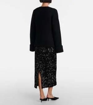 Vince Sequined Velvet Midi Skirt