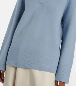 Vince Wool And Cashmere-blend Polo Sweater - Blue