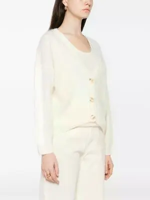 GOTHA V-neck Cardigan With Ribbed Hem And Cuffs