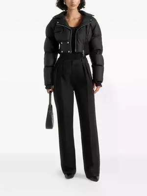Manière De Voir Dalya Matte Biker Cropped Puffer Jacket