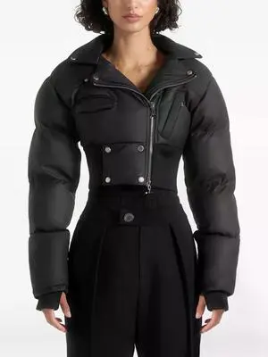 Manière De Voir Dalya Matte Biker Cropped Puffer Jacket