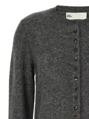 Tory Burch Embroidered Crew Neck Cardigan