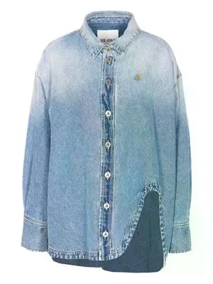 Attico Logo-embroidered Button-up Denim Shirt - Blue