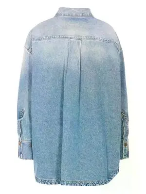 Attico Logo-embroidered Button-up Denim Shirt - Blue
