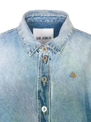 Attico Logo-embroidered Button-up Denim Shirt - Blue