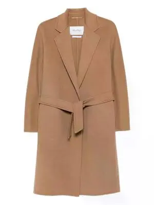 Max Mara Camel Cashmere Tie-waist Coat - Brown