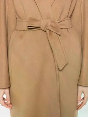 Max Mara Camel Cashmere Tie-waist Coat - Brown