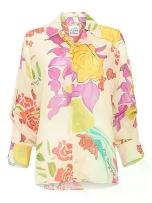 DONDE ESTEBAN Floral Cotton Shirt - Neutrals