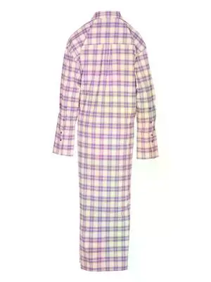 Essentiel Antwerp Checked Crystal-embellished Midi Shirt Dress