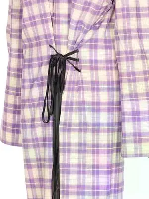 Essentiel Antwerp Checked Crystal-embellished Midi Shirt Dress
