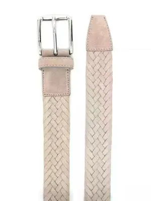 TOD'S Logo-engraved Braided Suede Belt
