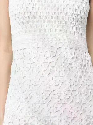 Prada Sleeveless Crochet Knit Midi Dress