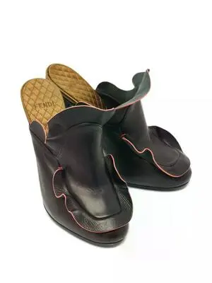 Fendi Ruffled Leather Sandals