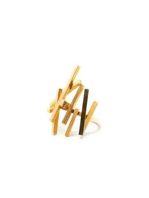 REWIND VINTAGE AFFAIRS 1970s Modernist -plated Ring