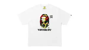 A BATHING APE X Cr7 Life Comic Graphic Relaxed Fit Tee Shirt - White/yellow/red