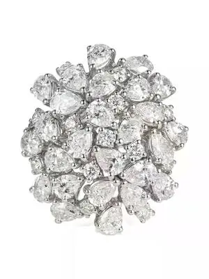 REWIND VINTAGE AFFAIRS Platinum 6.10 Carat Diamond Cocktail Ring - Silver