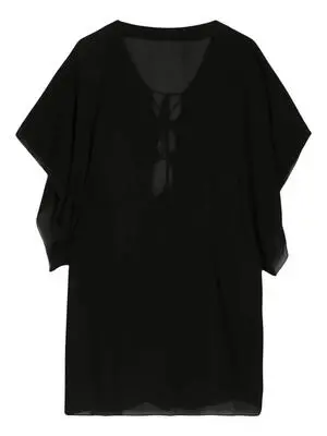 Saint Laurent Lace-up Semi-sheer Kaftan