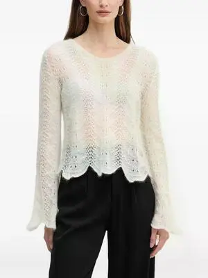 TWINSET Scalloped Hem Open-work Sweater