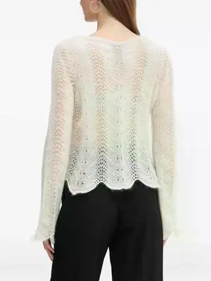 TWINSET Scalloped Hem Open-work Sweater