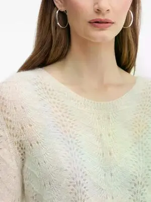 TWINSET Scalloped Hem Open-work Sweater