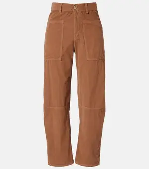 Velvet By Graham & Spencer Sue Cotton Straight Leg Pants - Brown