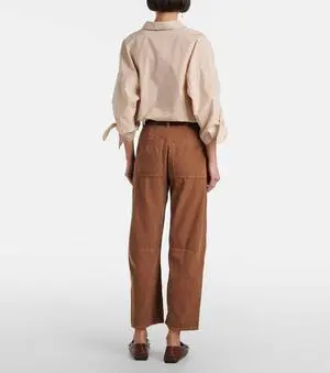 Velvet By Graham & Spencer Sue Cotton Straight Leg Pants - Brown