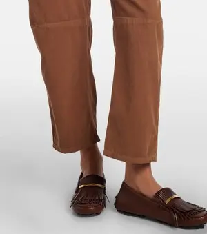 Velvet By Graham & Spencer Sue Cotton Straight Leg Pants - Brown