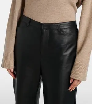 Vince Leather Cropped Straight Pants
