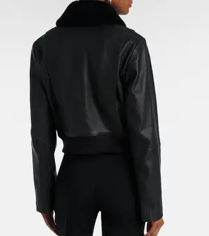 Vince Shearling-trimmed Leather Jacket