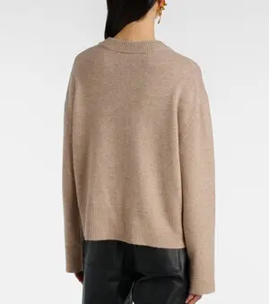 Vince Wool-blend V-neck Sweater - Beige