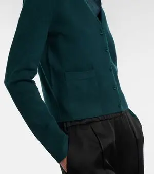 Vince Wool And Cashmere-blend Cardigan - Green
