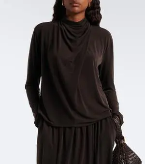 Vince Draped Jersey Top - Brown