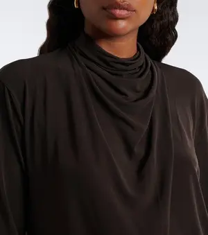 Vince Draped Jersey Top - Brown