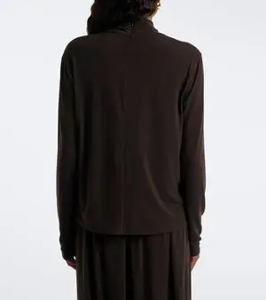 Vince Draped Jersey Top - Brown