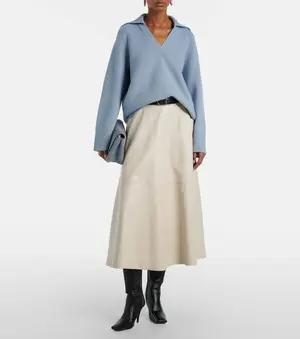 Vince Wool And Cashmere-blend Polo Sweater - Blue