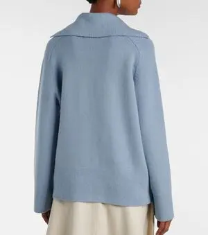 Vince Wool And Cashmere-blend Polo Sweater - Blue