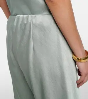 Vince Satin Wide-leg Pants - Green