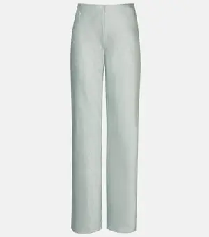 Vince Satin Wide-leg Pants - Green