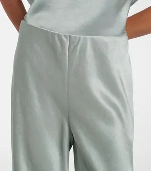 Vince Satin Wide-leg Pants - Green