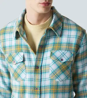 GOD'S TRUE CASHMERE Freedom Cashmere Shirt With Amethyst - Blue