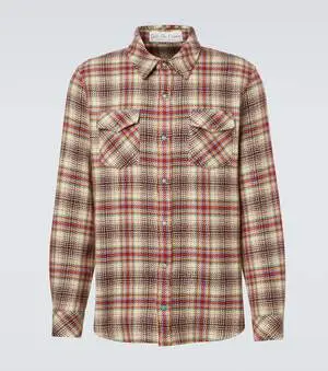 GOD'S TRUE CASHMERE Balance Cashmere Shirt With Emerald Brown