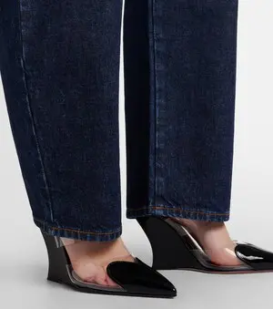 Alaïa Le Coeur Wedge Mules - Black
